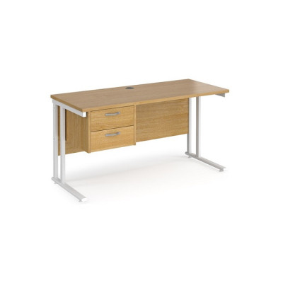 Lof Direct | Maestro 25 Shallow Rectangular Desk with 2-Drawer…
