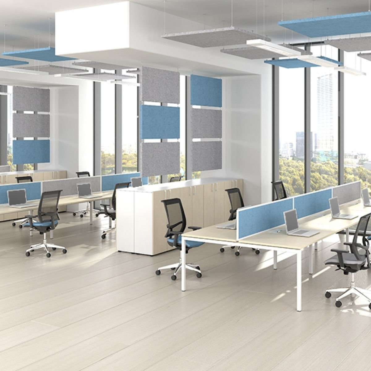 Lof Direct | Nova U-Leg Back-to-Back Bench Desks - 1440mm Depth