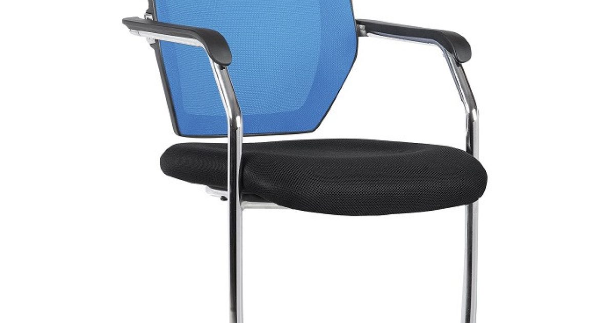 Lof Direct | Nexus High Back Mesh Visitor Chair – Blue | Chrome Base