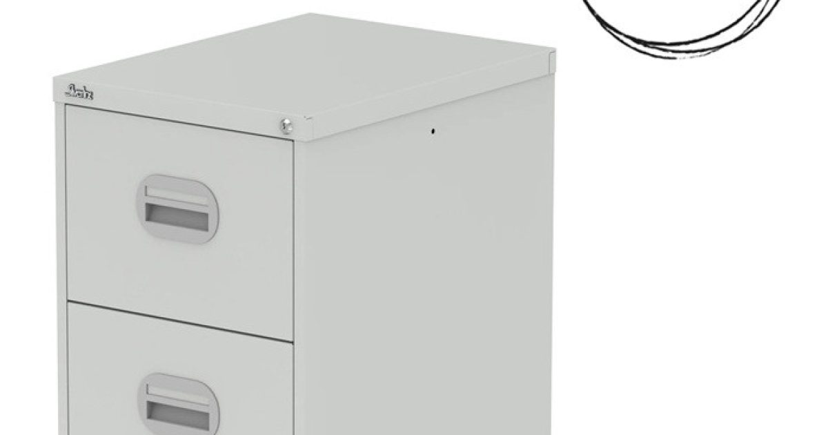 Lof Direct | Silverline 2 Drawer Filing Cabinet – Lockable Metal…